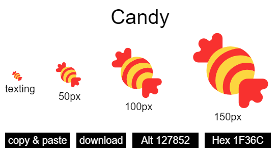 "Candy": Emoji and Codes