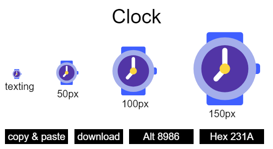 "Clock": Emoji and Codes