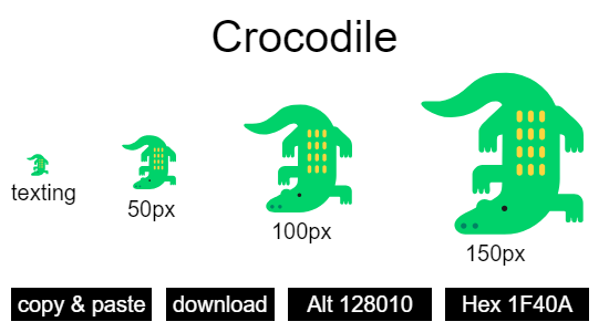"Crocodile": Emoji and Codes