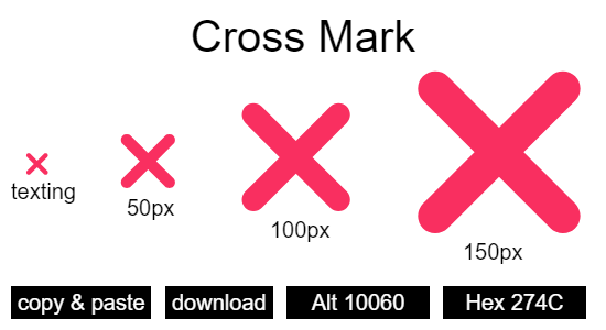 "Cross Mark": Emoji and Codes