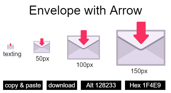 "Envelope with Arrow": Emoji and Codes