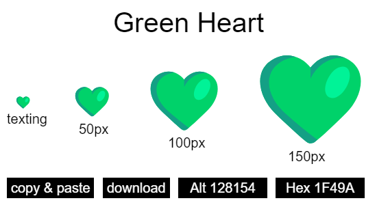 "Green Heart": Emoji and Codes