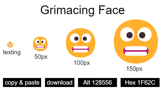 "Grimacing Face": Emoji and Codes