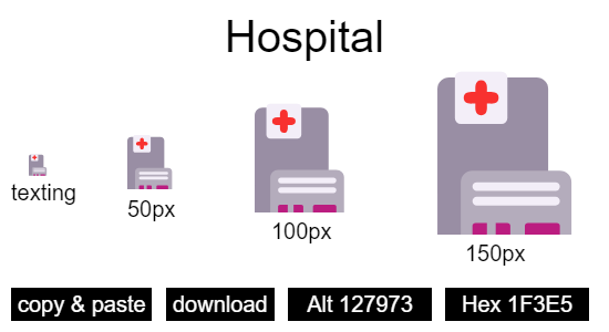 "Hospital": Emoji and Codes