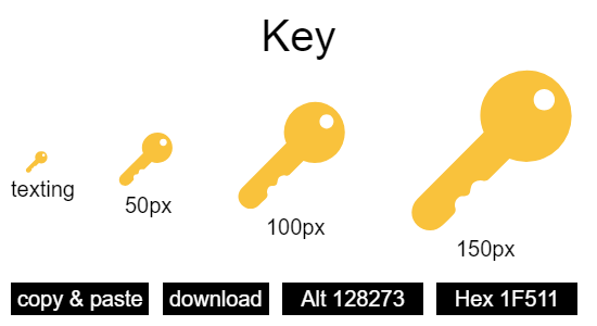 "Key": Emoji and Codes