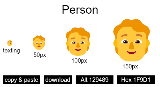 "Person": Emoji and Codes