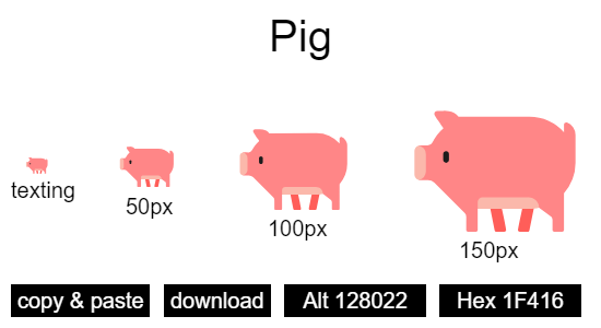 "Pig": Emoji and Codes