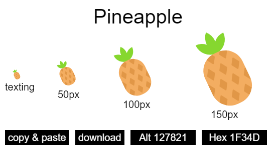 "Pineapple": Emoji and Codes