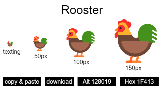 "Rooster": Emoji and Codes