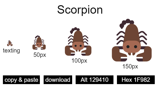 "Scorpion": Emoji and Codes