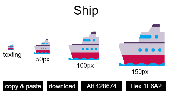 "Ship": Emoji and Codes