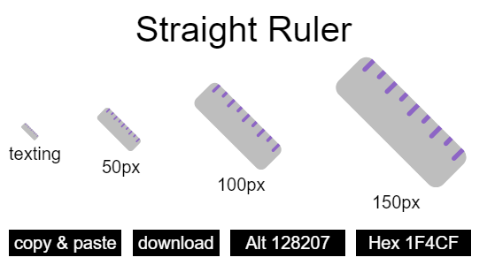 "Straight Ruler": Emoji and Codes