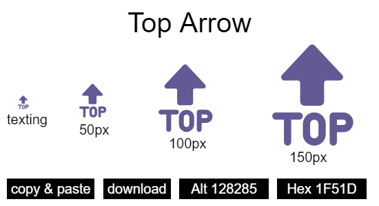 "Top Arrow": Emoji and Codes
